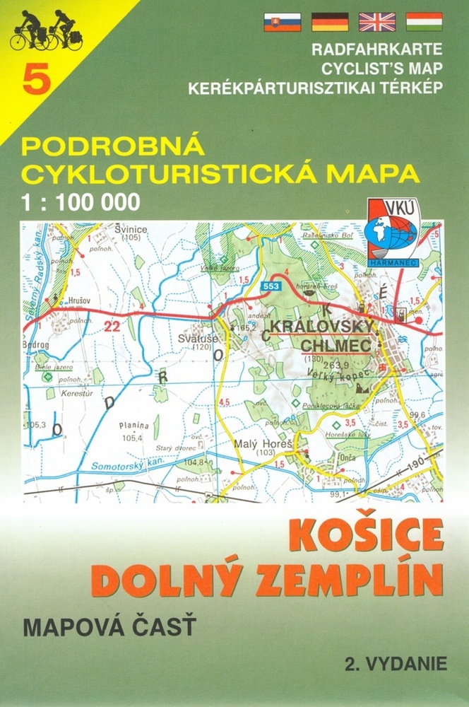 Podrobná cykloturistická mapa Košice, Dolný Zemplín | internetové ...