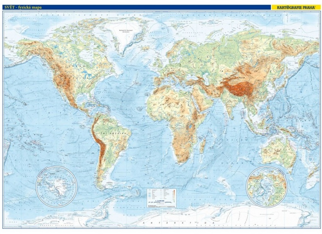 Svět nástěnná fyzická mapa | Patro.cz