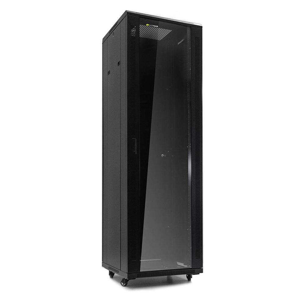 Netrack standing server cabinet 42U/600x600mm (glass door)-black FULLY ...