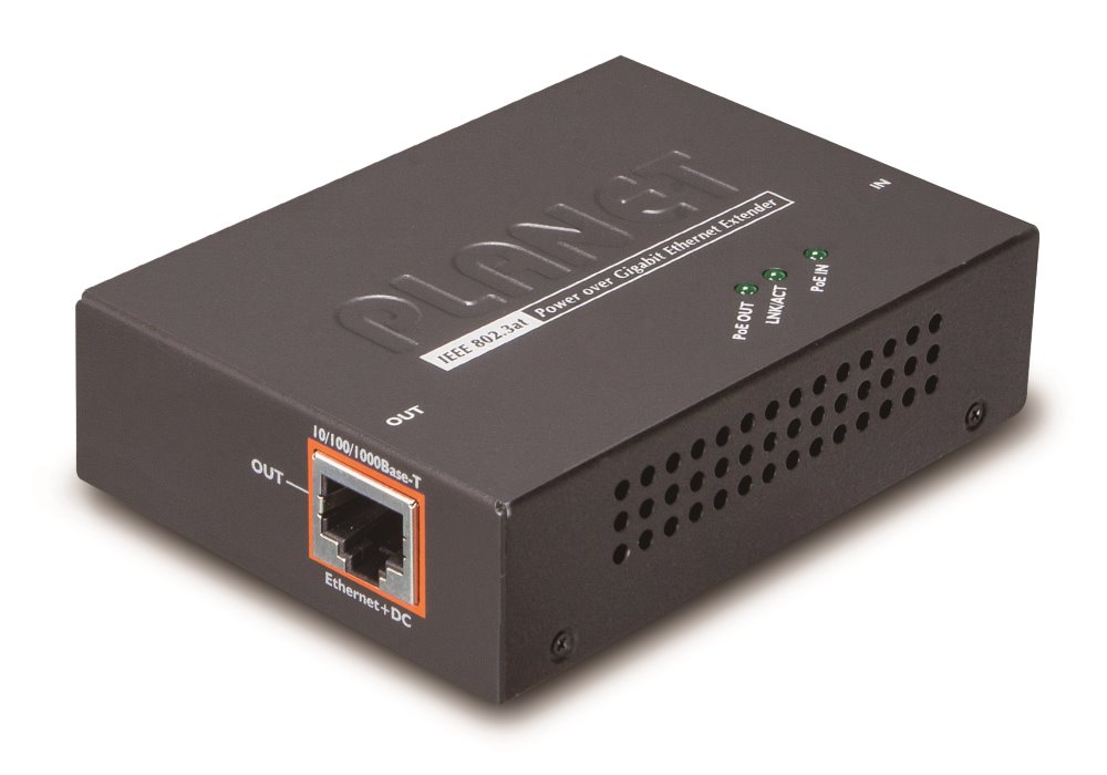 Planet PoE/LAN extender, 1xPoE-in, 1xPoE-out 25W, 802.3at/af, Gigabit ...