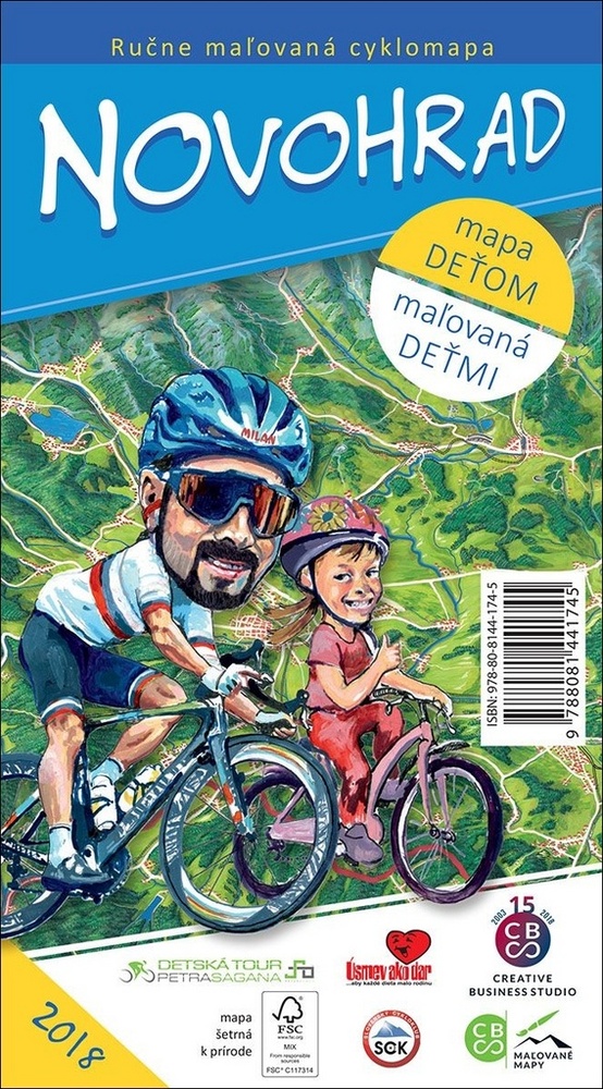 Ručne maľovaná cyklomapa Novohrad | internetové knihkupectví Knihy.cz