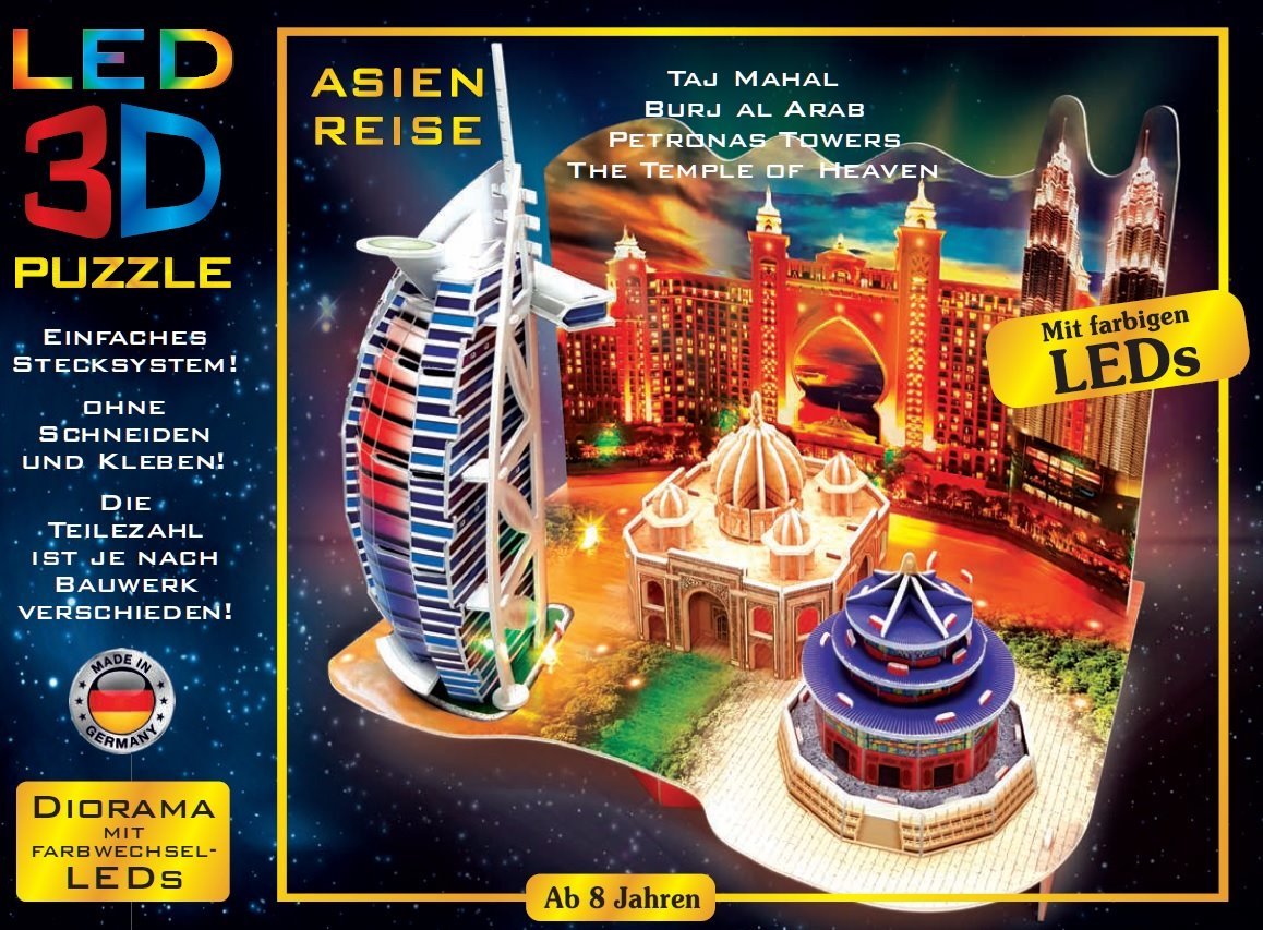 LED 3D Puzzle Cesta po Asii | Patro.cz