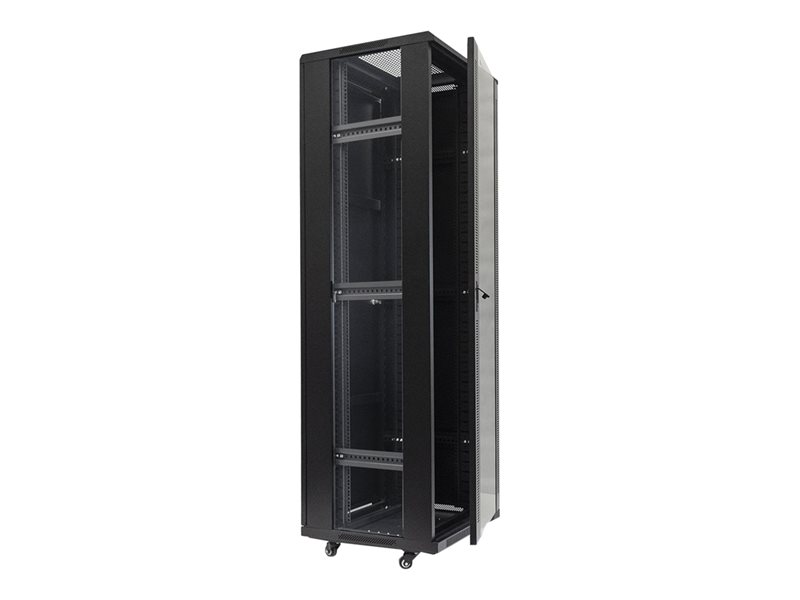 Netrack standing server cabinet 42U/600x600mm (glass door)-black FULLY ...
