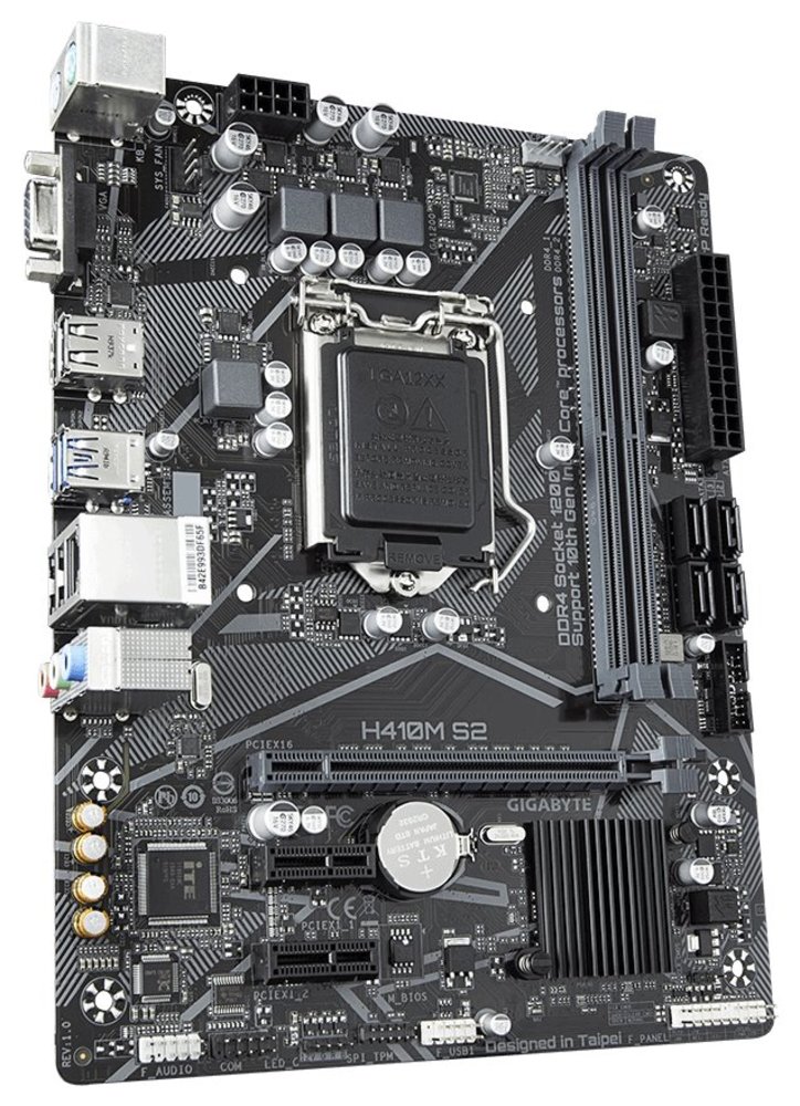 GIGABYTE H410M S2 / Intel H410 / LGA 1200 / 2x DDR4 DIMM / D-Sub / mATX ...